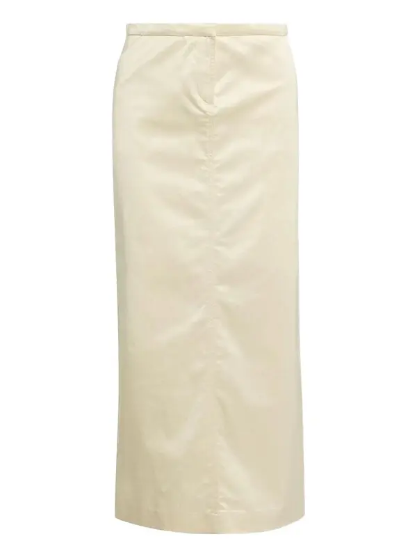 TOTEME Cotton-blend Sateen Midi Skirt - Ivory