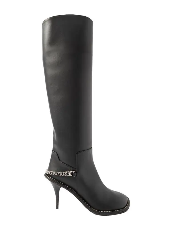 Stella McCartney Ryder Knee-high Boots With Chain Detail - Black