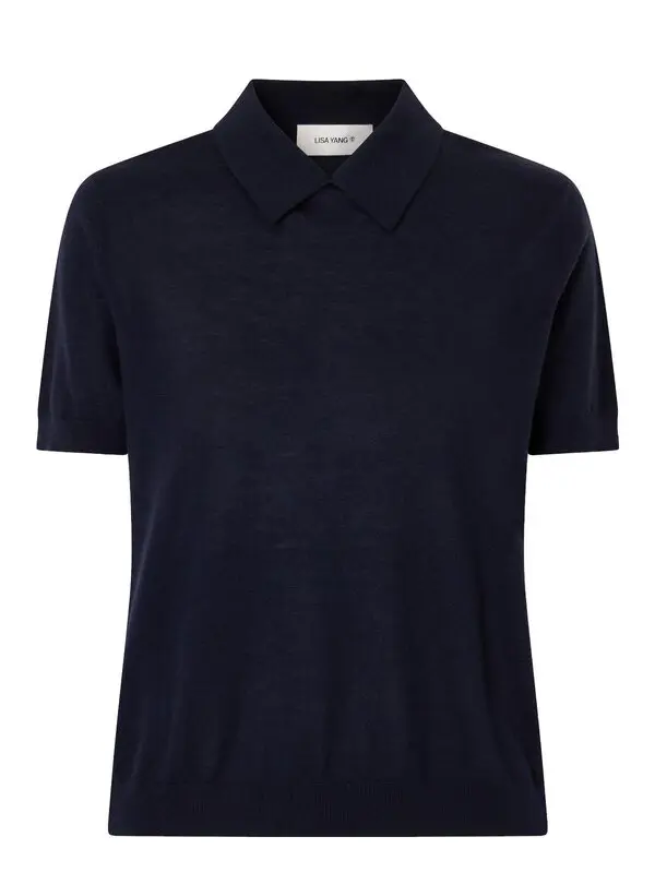 LISA YANG Naara Cashmere Polo T-shirt - Blue