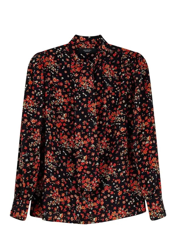 Gucci Printed Silk Shirt - Black
