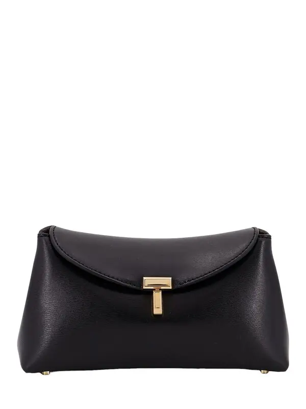 TOTEME Mini T-lock Leather Clutch - Black