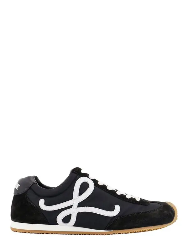 Loewe Round Toe Lace-up Sneakers - Black