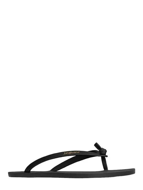Saint Laurent Calfskin Pool Flip-flops - Black