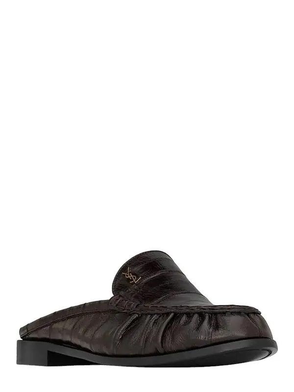 Saint Laurent Le Loafer Mules - Burnt Brown