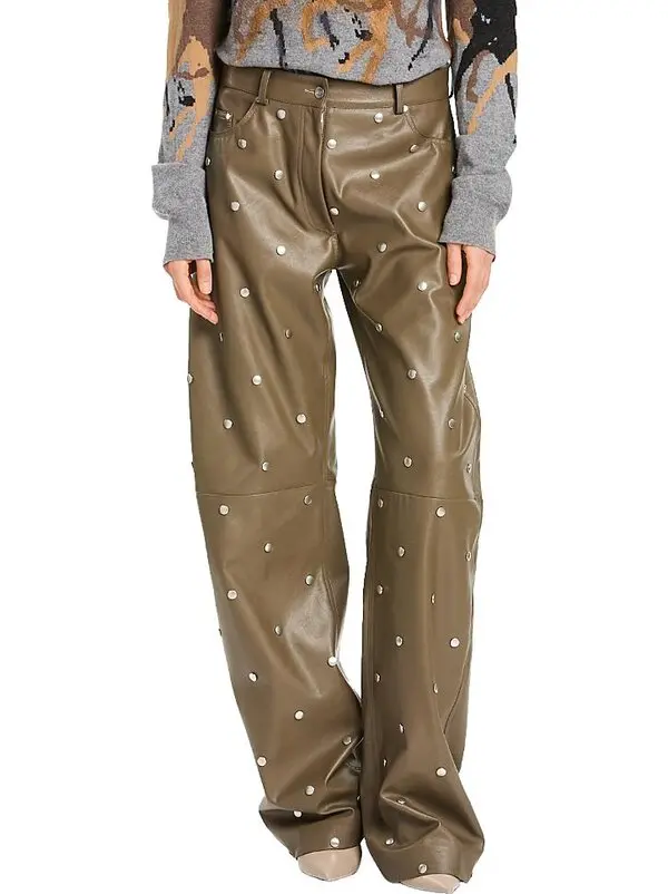 Stella McCartney Embellished Wide Leg Pants - Mud