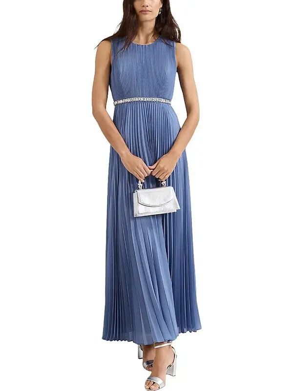 PHASE EIGHT Anora Pleated Maxi Dress - Pale Blue