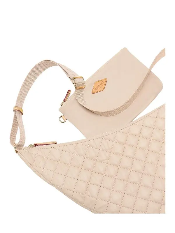 Mz Wallace Metro Quilted Smile Bag - Buff