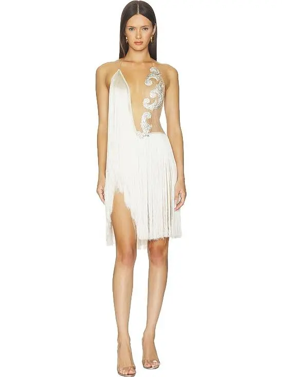 THE DOLLS HOUSE Lola Embellished Mesh Halterneck Dress - Crystal Tide