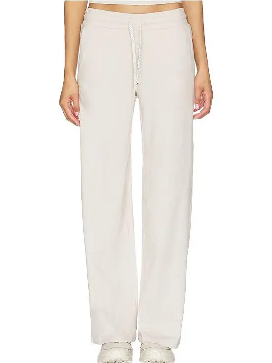 Vuori Halo Essential Wide Leg Pants - Ecru Heather