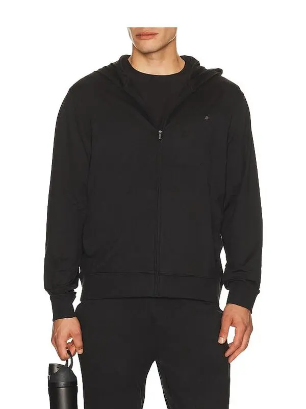 Vuori Ponto Full Zip Hoodie - Black Heather