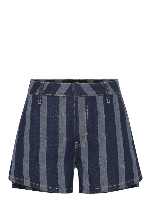 TT STUDIOS Amy Short In Striped Denim - Ventnor Ave.