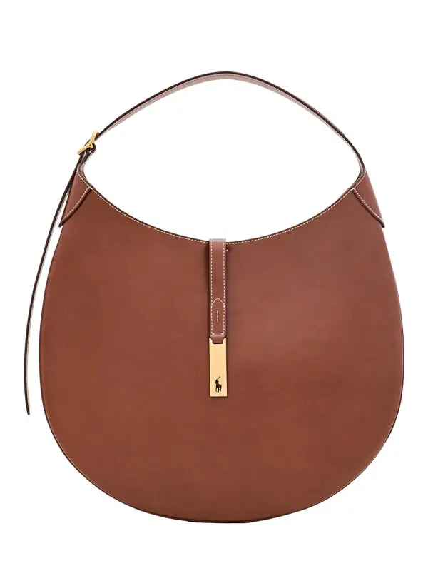 Polo Ralph Lauren Large Leather Shoulder Bag - Brown