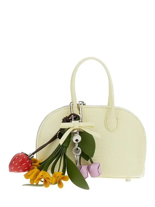SELF-PORTRAIT Mini Stamped-leather Bag With Charms - Yellow