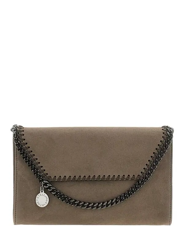 Stella McCartney Falabella Alter Suede Shoulder Wallet - Grigio