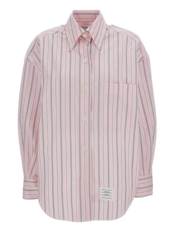 Thom Browne Camicia Supersized A Righe - Rosa