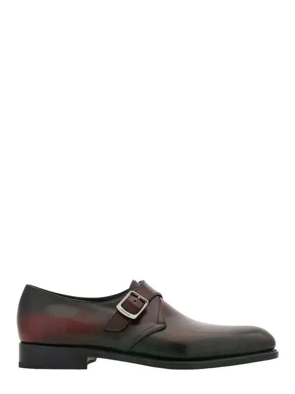 FERRAGAMO Tramezza Single Monk Strap Shoes - Red