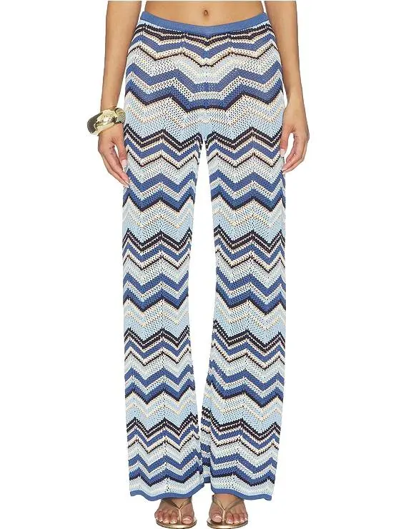 Devon Windsor Cierra Crochet Knit Pant - Blue