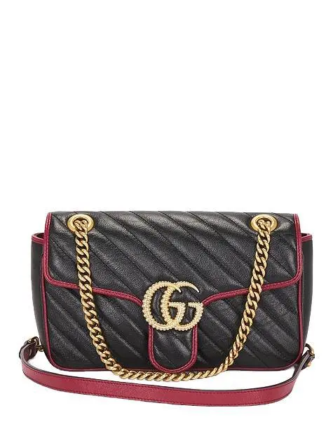 FWRD RENEW Gucci Gg Marmont Quilted Leather Shoulder Bag - Black