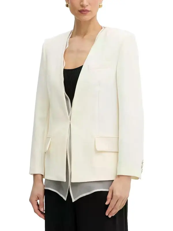 SIMONA CORSELLINI Cady Organza-detail Blazer - Neutrals