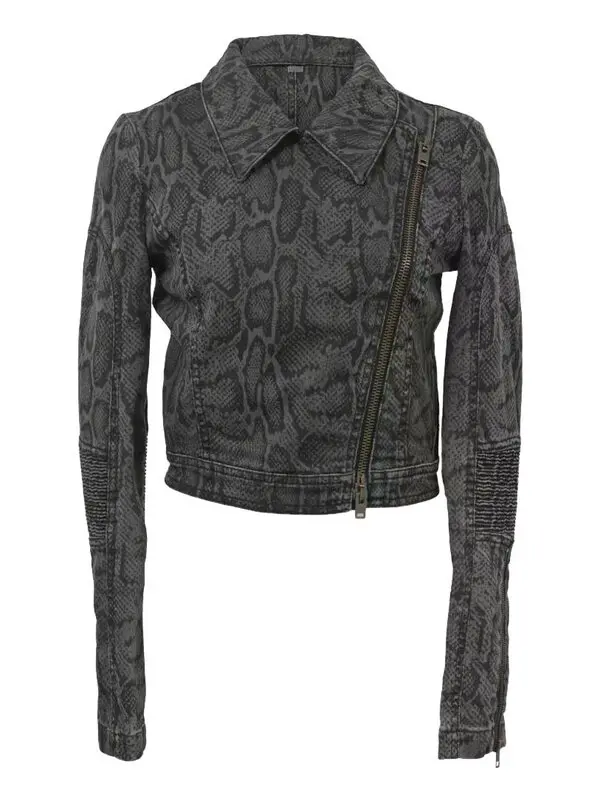 Stella McCartney Snake-print Denim Jacket - Grey