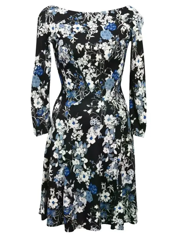 Erdem Floral-print Ruffle Dress - Black