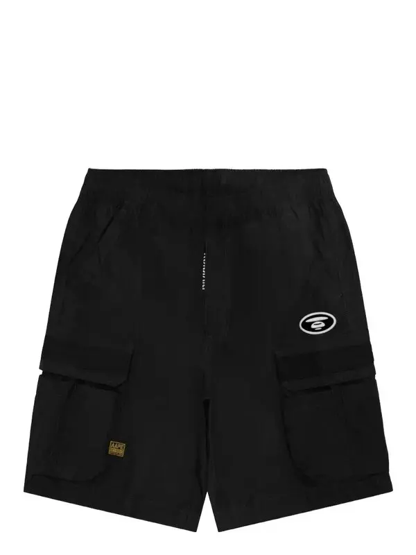 AAPE BY *A BATHING APE Embroidered Logo Cargo Shorts - Black