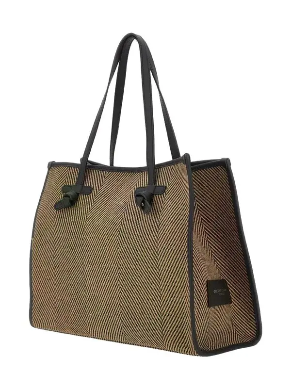 MARCELLA CLUB Large Herringbone Shoulder Bag - Neutrals