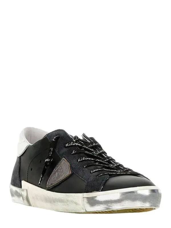 Philippe Model Prsx Leather Low-top Sneakers - Black
