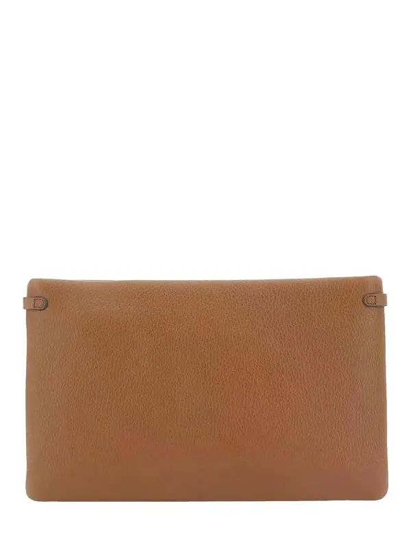 GIANNI CHIARINI Hermy Grained Leather Clutch Bag - Brown