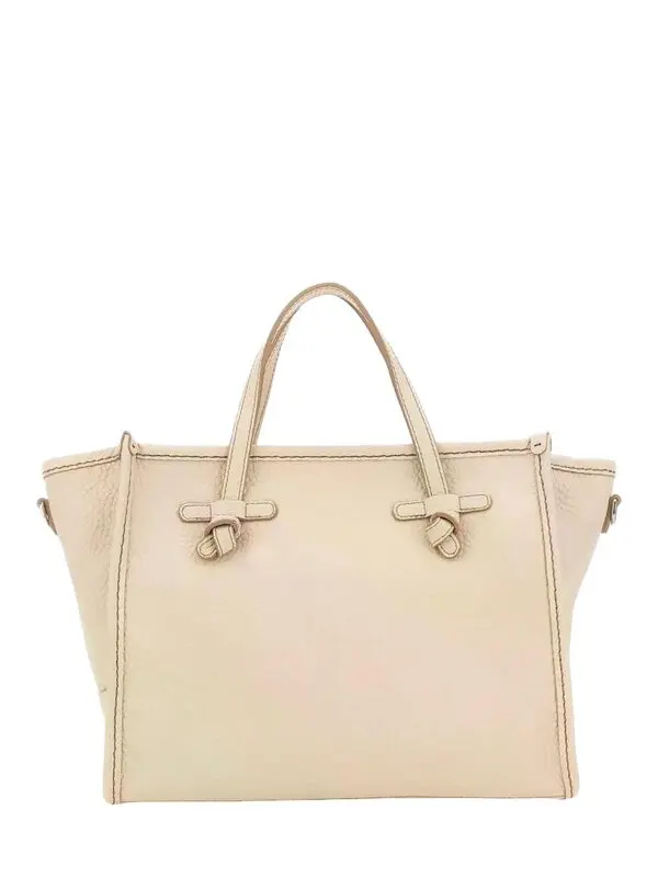 MARCELLA CLUB Grained Leather Tote Bag - Neutrals