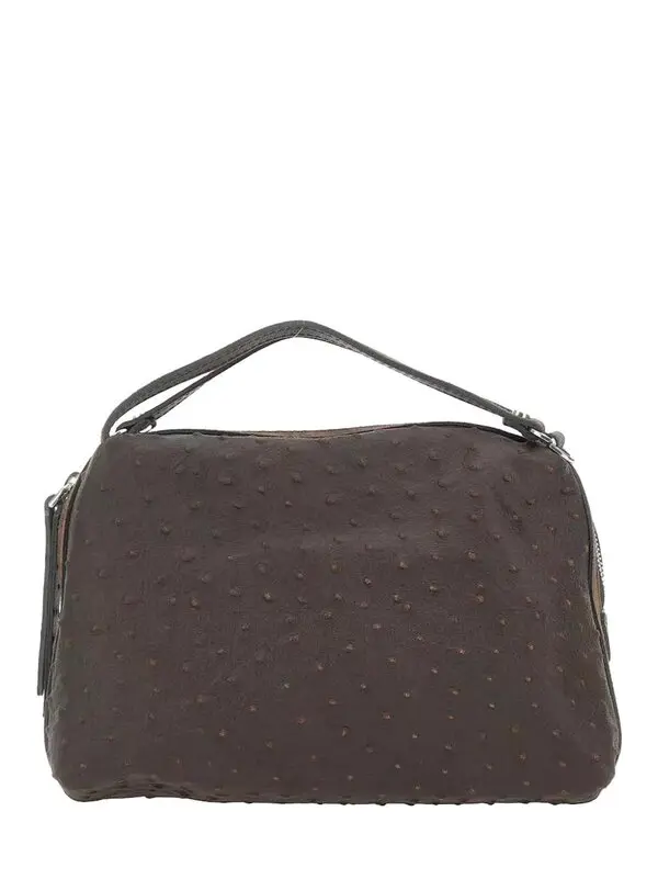 GIANNI CHIARINI Small Alifa Ostrich-effect Tote Bag - Brown
