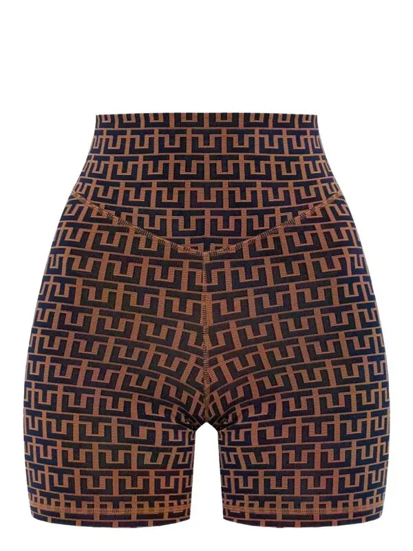 The Upside Castilla Printed High-waisted Shorts - Brown