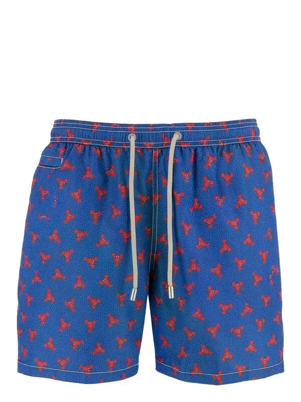 MC2 SAINT BARTH Lobster Print Swim Shorts - Blue