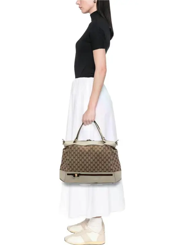 Gucci Gg Canvas Web Mayfair Satchel - Neutrals