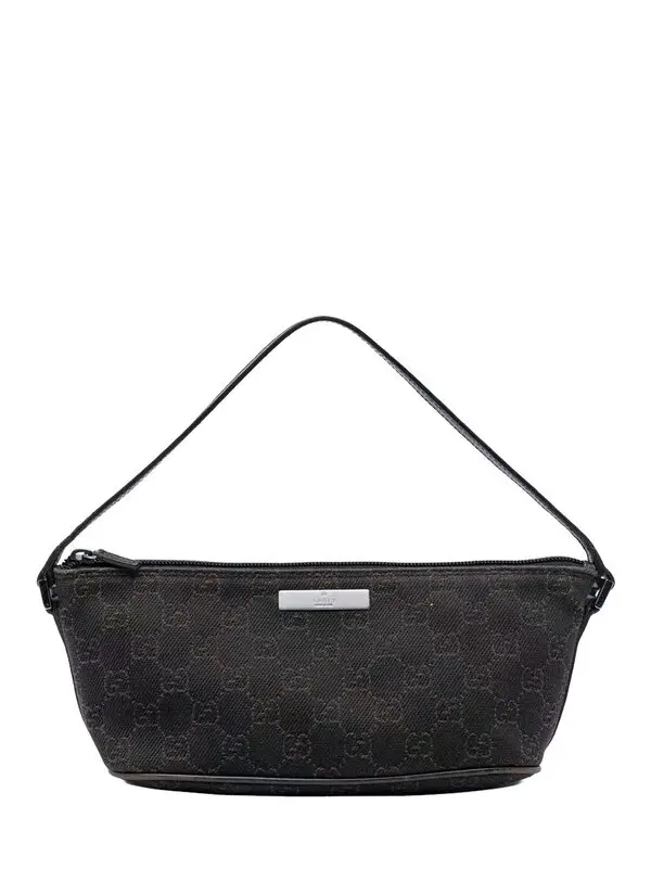 Gucci Gg Denim Boat Shoulder Bag - Brown