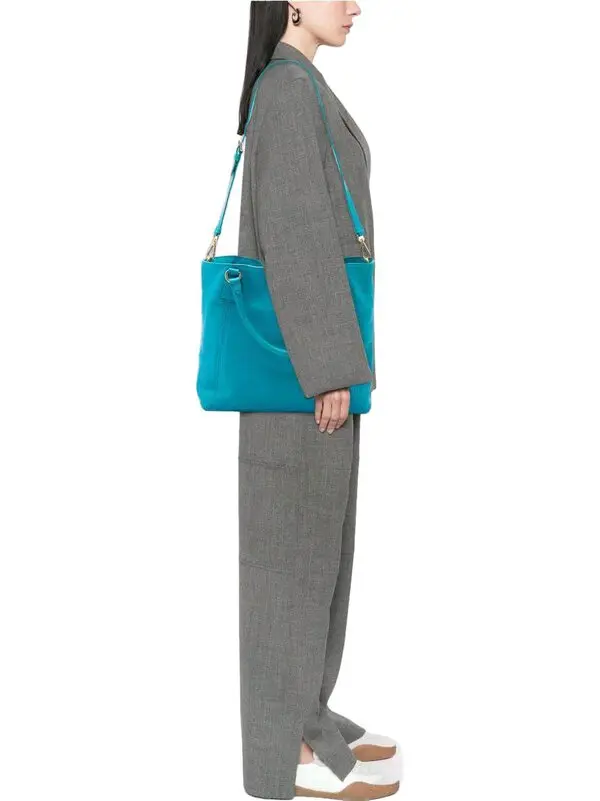 Prada Vitello Daino Convertible Tote Satchel - Blue
