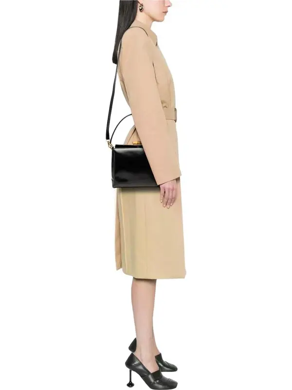 Gucci 20th Century Smooth Calfskin Bamboo Satchel - Black