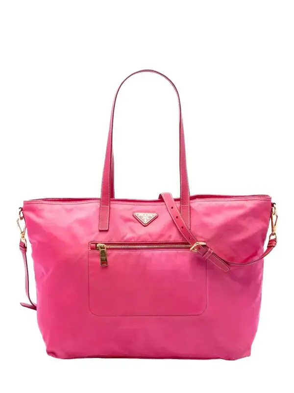 Prada Tessuto Front Pocket Satchel - Pink