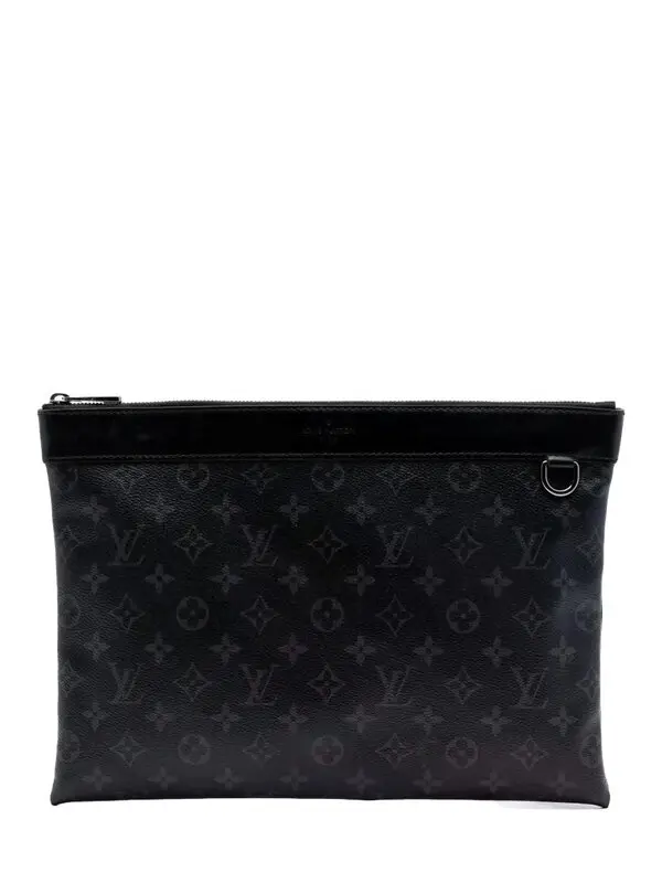 LOUIS VUITTON Monogram Eclipse Discovery Pochette Gm Clutch Bag - Black