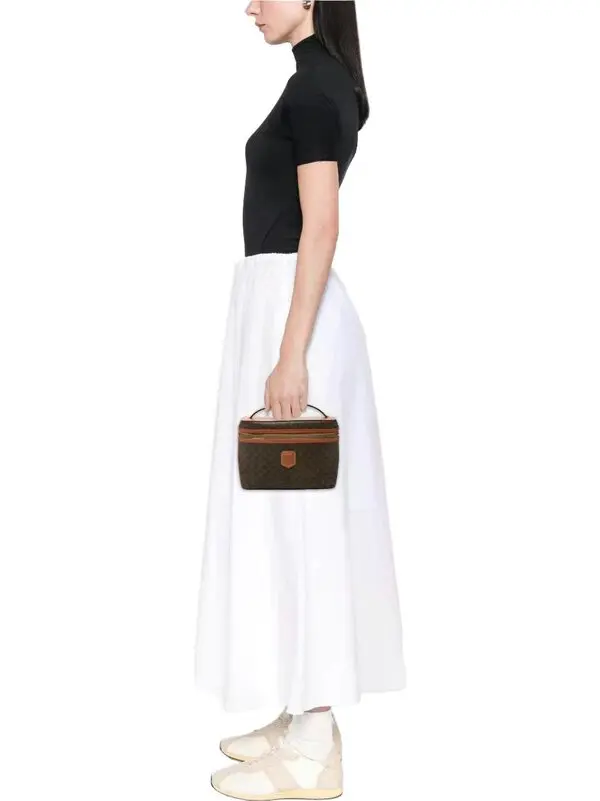 Celine Macadam Coated Canvas Vanity Bag - Brown
