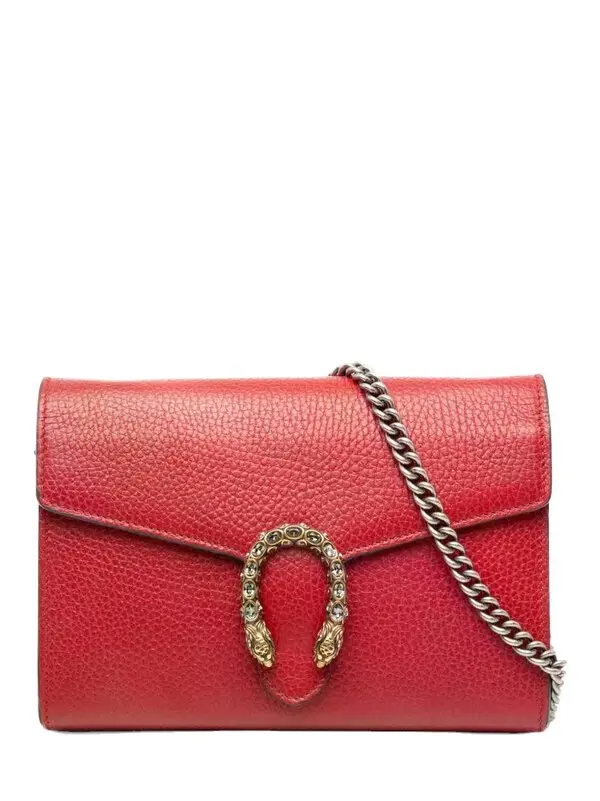 Gucci Calfskin Dionysus Wallet On Chain Crossbody Bag - Red