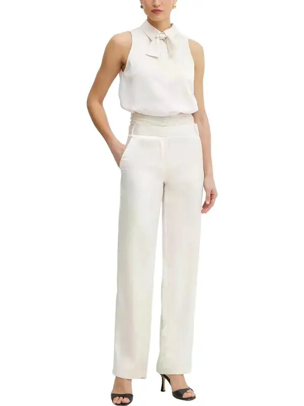 SIMONA CORSELLINI Satin Straight-leg Trousers - Neutrals