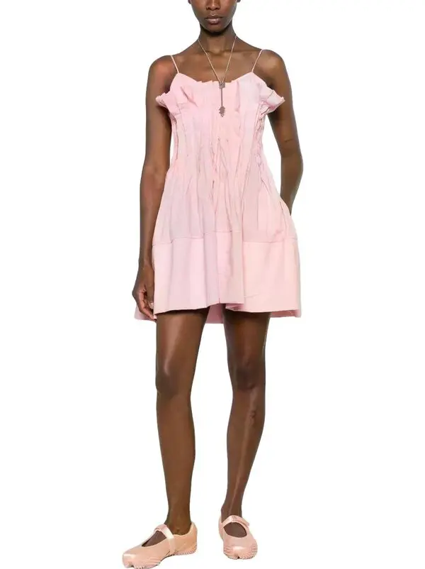 MARQUES' ALMEIDA Pintuck Ruffled Mini Dress - Pink