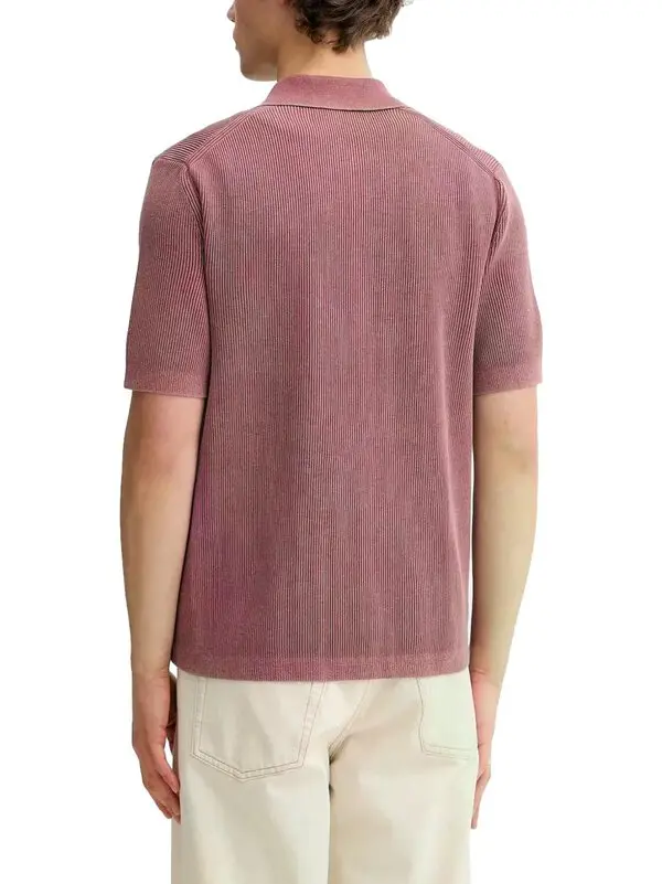 Marc O'polo Ribbed-knit Zip-fastening Polo Shirt - Pink
