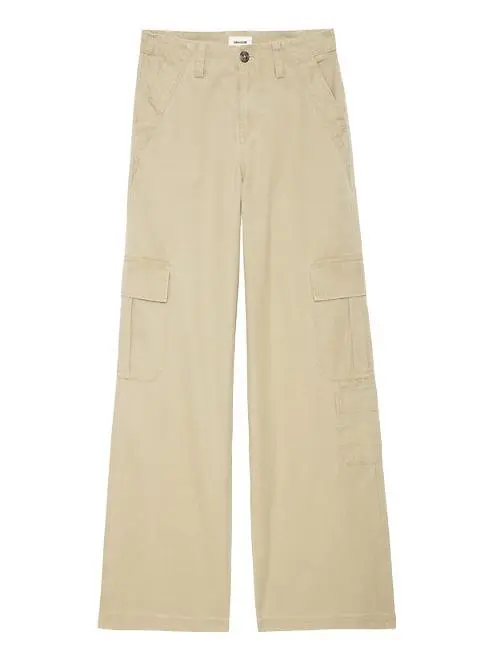 Zadig&Voltaire Parky Flap-pocket Wide-leg Cotton Trousers - Latte