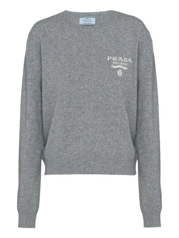 Prada Cashmere And Silk Blend Sweater - Grey