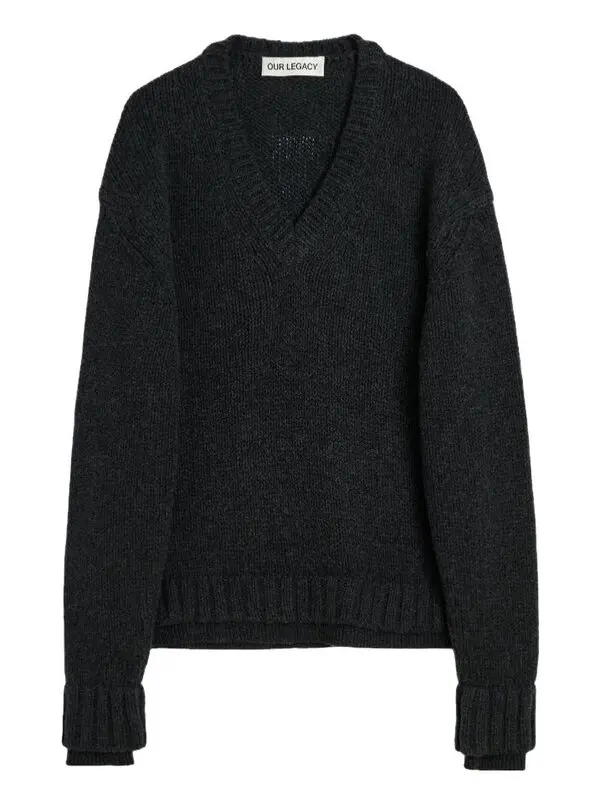 Our Legacy V-neck Jumper - Charcoal-grey