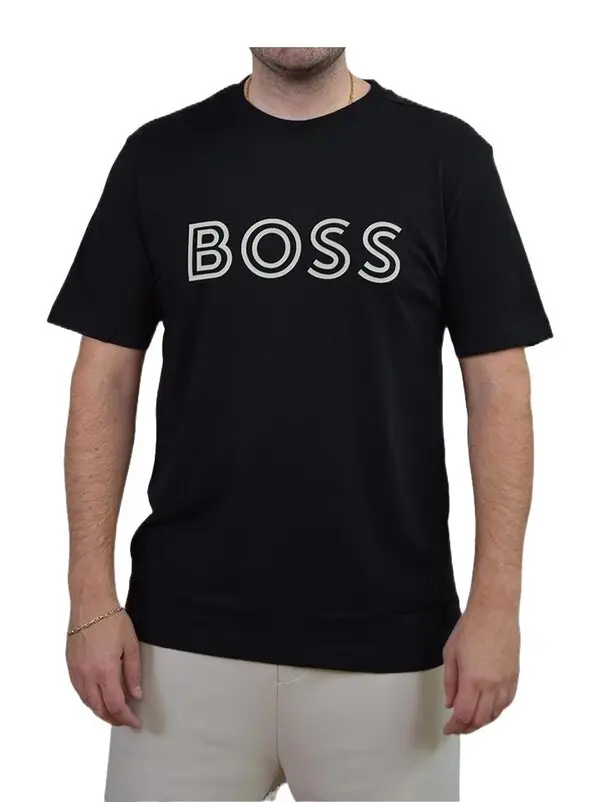 Hugo Boss Maxi Logo Embossed Crewneck T-shirt - Black