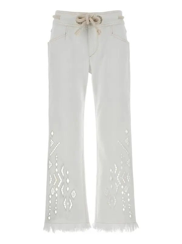 Isabel Marant Étoile Alison Embroidered Denim Jeans - White