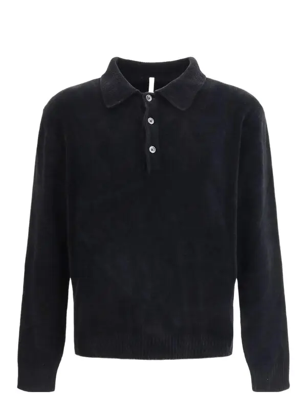 SUNFLOWER Long-sleeved Polo Shirt - Black